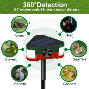 Solar Motion Alarm Outdoor Upgraded 360° Motion Detector & 3x129db Siren Lamp Super Loud Outdoor Motion Alarm 4 Work Modes Strobe Light with Remote