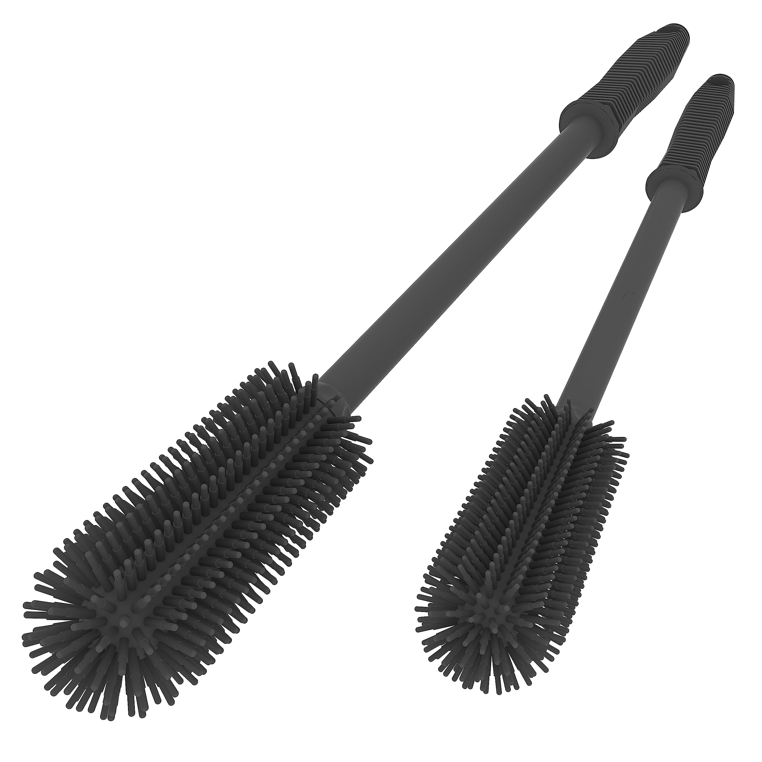 WQSS AOEIU 2-Piece Silicone Bottle Brush Set, 15.7in and 12.6in, Dark Grey