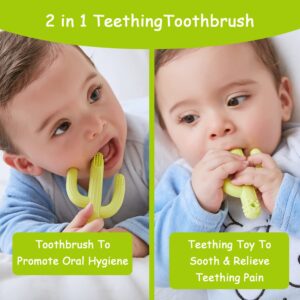 XGYLVFEI Baby Teething Toys Toothbrush | Self-Soothing Pain Relief Soft Silicone Teether Training Toothbrush for Babies, Toddlers, Infants, Boy and Girl | Natural Organic BPA Free | 6+ Months