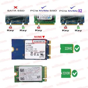 Willhom M.2 NVMe SSD Convert Adapter Card Upgrade for MacBook Pro 13" Retina (Function Keys, Late 2016-2017) A1708