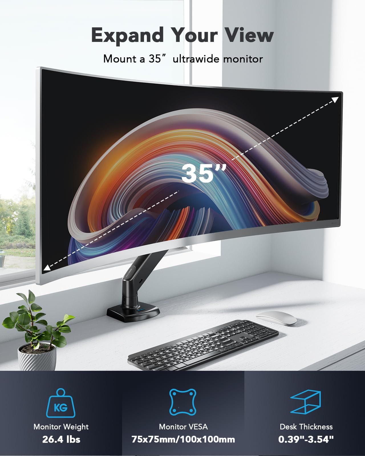 HUANUO Single Monitor Mount 32 & 35 Inch