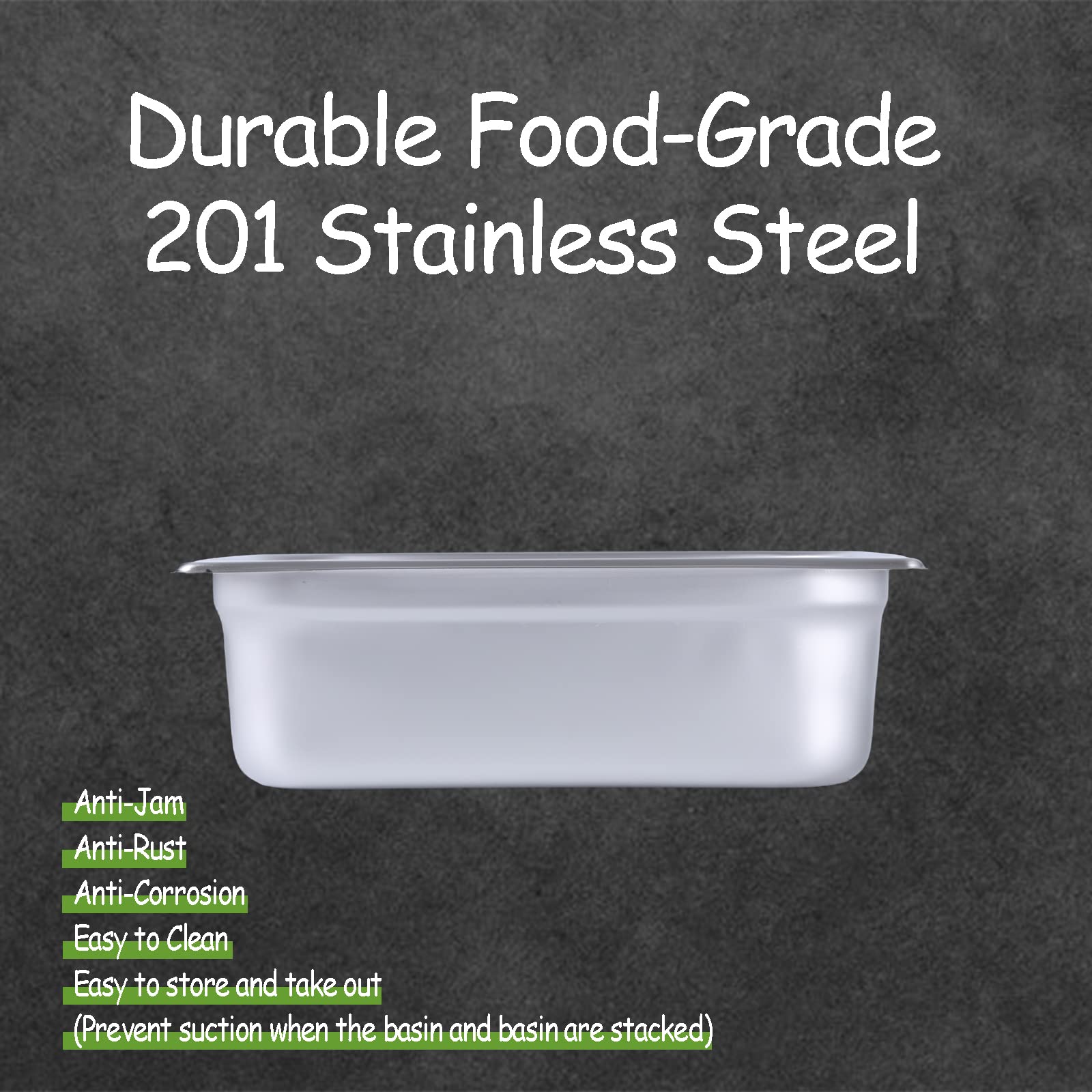 STEELBUS 6 Pack 1/2 Size,4 Inches Deep Steam Table Pan,Anti-Jam Standard GN Hotel Pans,NSF Commercial Stainless Steel Chafing Pans,Catering Storage Metal Food Pans for Restaurant, hotel & home