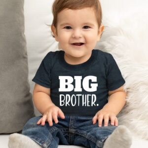 Big Brother Shirt for Toddler Promoted to Best Big Brother Announcement Baby Boys (Charcoal Black, 18 Months)