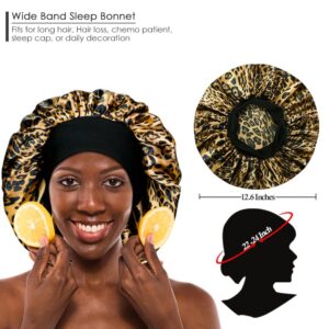 3 Pack Long Silky Sleep Bonnet for Curly Hair, Extra Large Hair Bonnets for Dreadlock and Braids , Long Satin Sleeping Caps Night Cap for Women