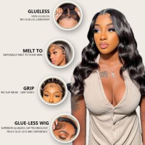 Spotlight 4x4 Lace Front Wigs Straight Human Hair Wigs for Black Women 180% Density Brazilian Virgin Lace Closure Wig Pre Plucked With Baby Hair Natural Hairline 18 Inch