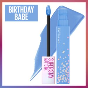 MAYBELLINE New York Super Stay Matte Ink Liquid Lipstick, Transfer-Proof, Long-Lasting, Limited-Edition Birthday-Cake-Scented Shades, Birthday Babe, 0.17 fl oz