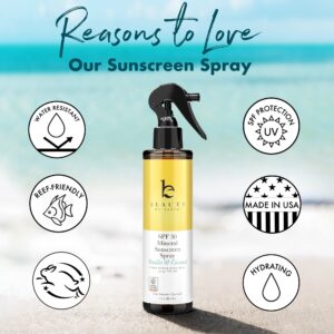 SPF 30 Mineral Sunscreen Spray - Reef Safe Spray Sunscreen for Sensitive Skin for Kids Sunscreen Spray, Toddler Sunscreen, Baby Sunscreen Spray, Sunblock Spray, Suntan Lotion Spray - Vanilla Coconut