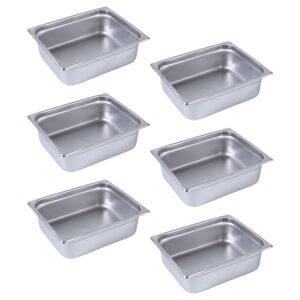 steelbus 6 pack 1/2 size,4 inches deep steam table pan,anti-jam standard gn hotel pans,nsf commercial stainless steel chafing pans,catering storage metal food pans for restaurant, hotel & home