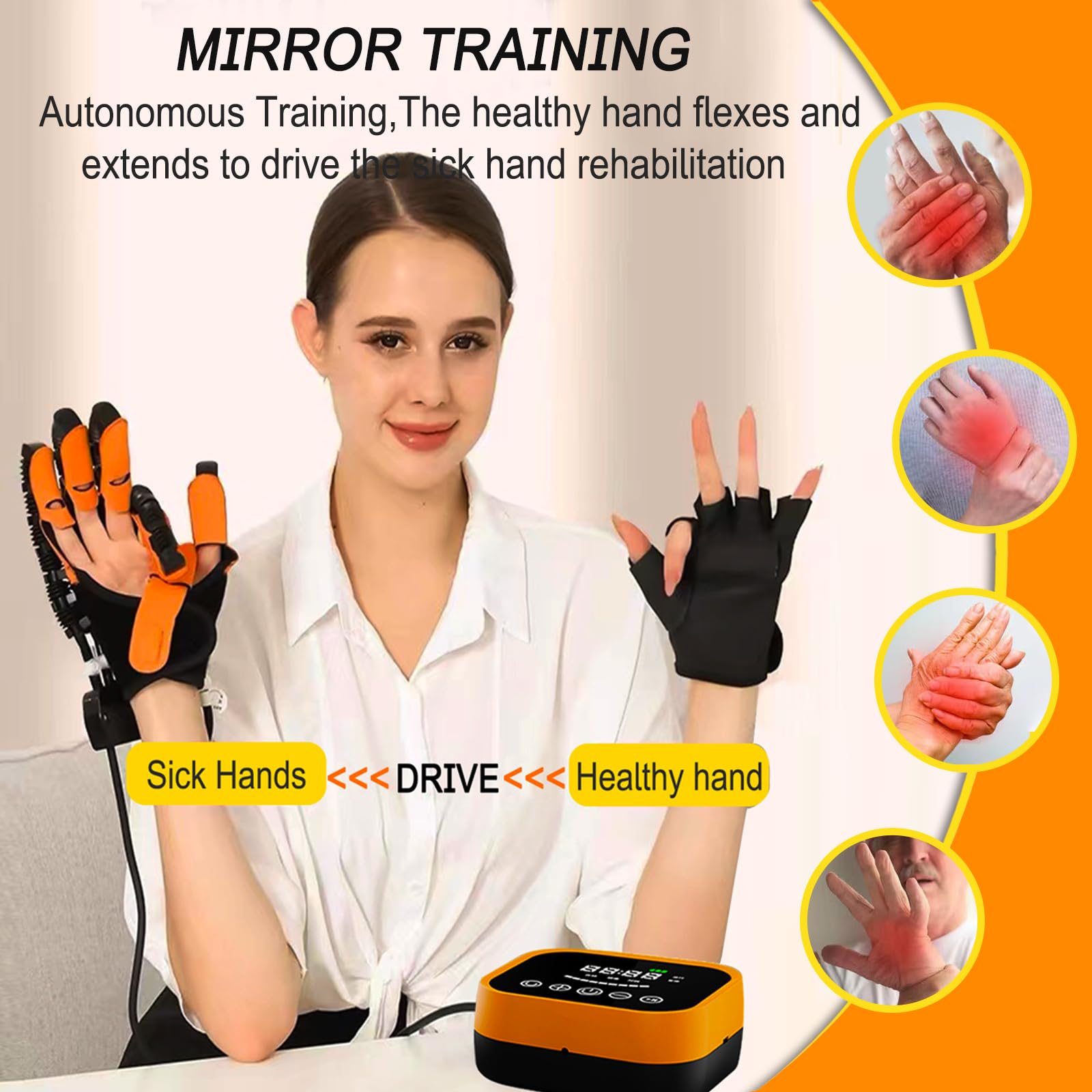 Rehabilitation Robot Gloves Upgrade Stroke Hand Therapy Equipment, Automatic Hand Trainer Gloves with USB Chargeable