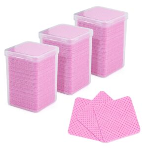 g2plus nail wipes, 600pcs lint free nail cleaning pads, pink eyelash glue wipes for cleaning fingernail,tweezers and glue bottle mouth (2''x 2'')