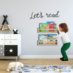 read sign metal nursery wall decor lets read sign reading nook decor art for kids playroom signs book themed decor bookshelves little library sign decor birthday gift ideas(black)