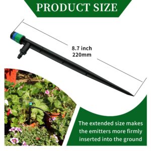 Yeedoox Drip Irrigation Drippers 360 Degree Micro Sprinklers Pressure Compensating Emitters with Stake for 1/4 inch Tubing Watering System Spike Bubbler Heads Parts, 20-Pack