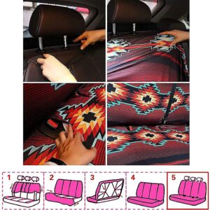 Bulopur Cute Sloth Baby Printing Auto Seat Cover Car Accessories for Women Full Set of 4 Pack Fits Most Cars, SUVs, Vans,Trucks