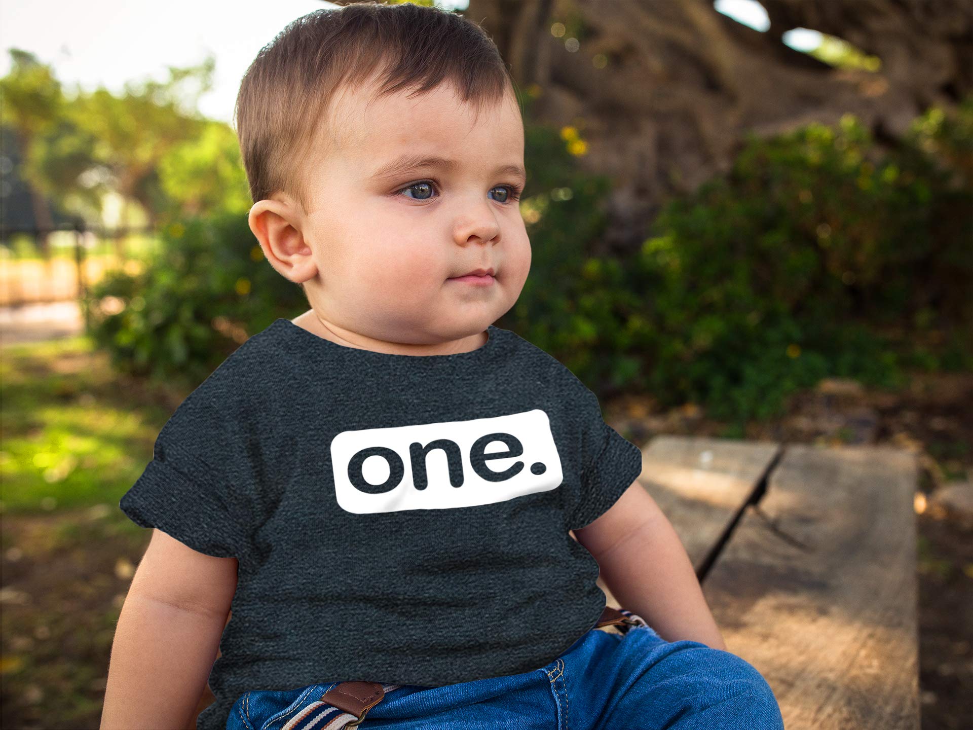 First Birthday Outfit boy 1st Birthday boy Gifts one Year Old Shirt Baby Boys (Charcoal Black, 18 Months)