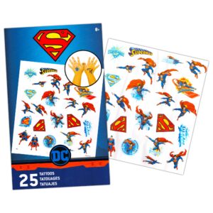 DC Comics Super Hero Party Supplies Set ~ Bundle with 200 Superhero Temporary Tattoos and Justice League Stickers Featuring Wonder Woman, Superman, and More (Party Favors)