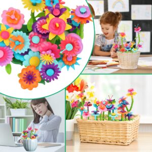 FLYINGSEEDS 106 PCS Flower Garden Building Toys for Girls, Girls Favor STEM Toy Gardening Pretend Play Set for Kids, Stacking Game Educational Activity for Toddlers Kids Age 3 4 5 6 7 8 Year Old