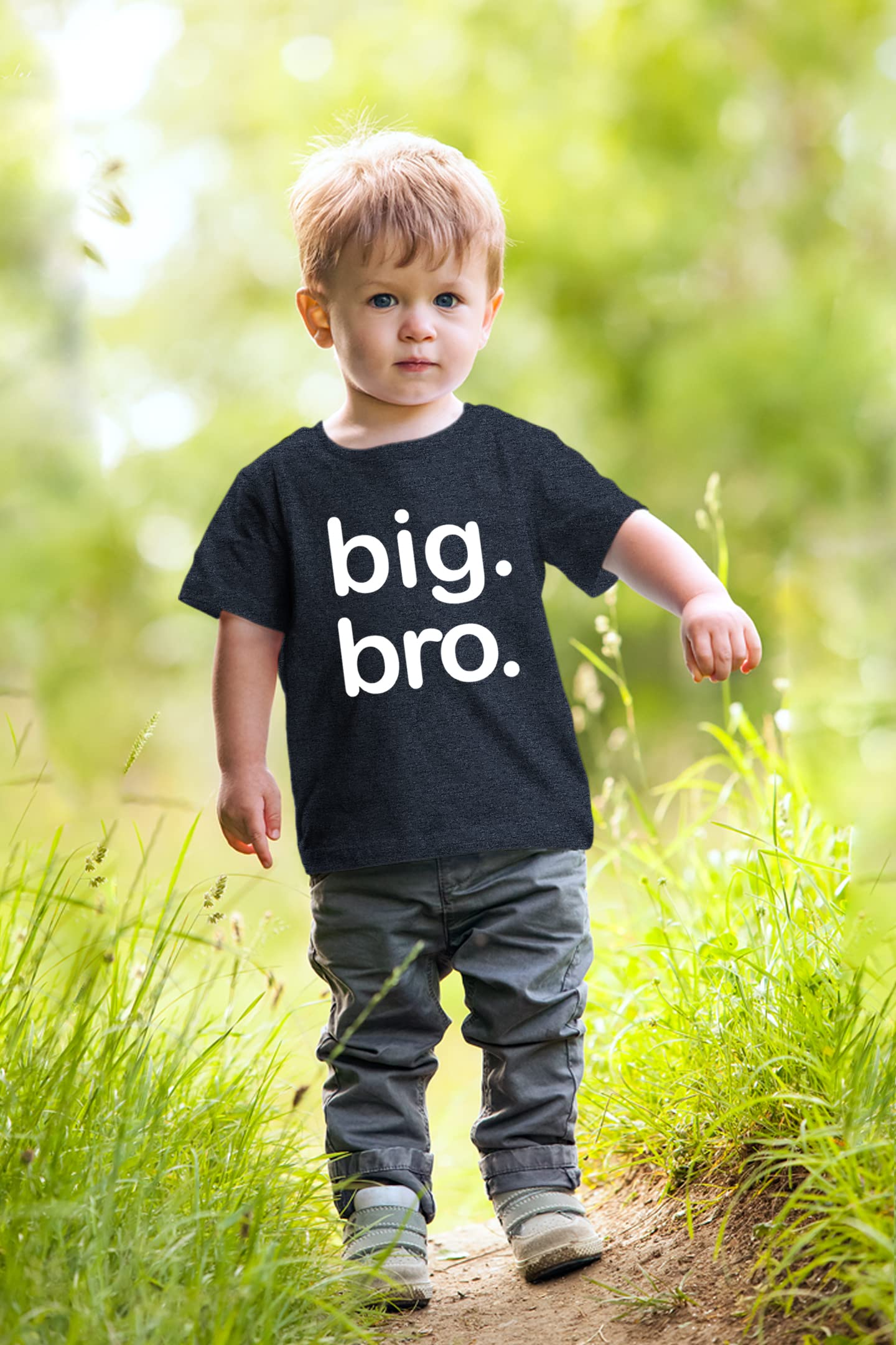 Big Brother Shirt, Big bro Shirt, Big Brother Announcement Shirt, Big Brother t Shirt Toddler (Charcoal Black, 18 Months)