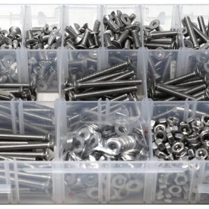 iexcell 720 Pcs M4 x 6/8/10/12/16/20/25/30/35/40/45/50 Stainless Steel 304 Hex Socket Flat Head Cap Screws Bolts Assortment Kit