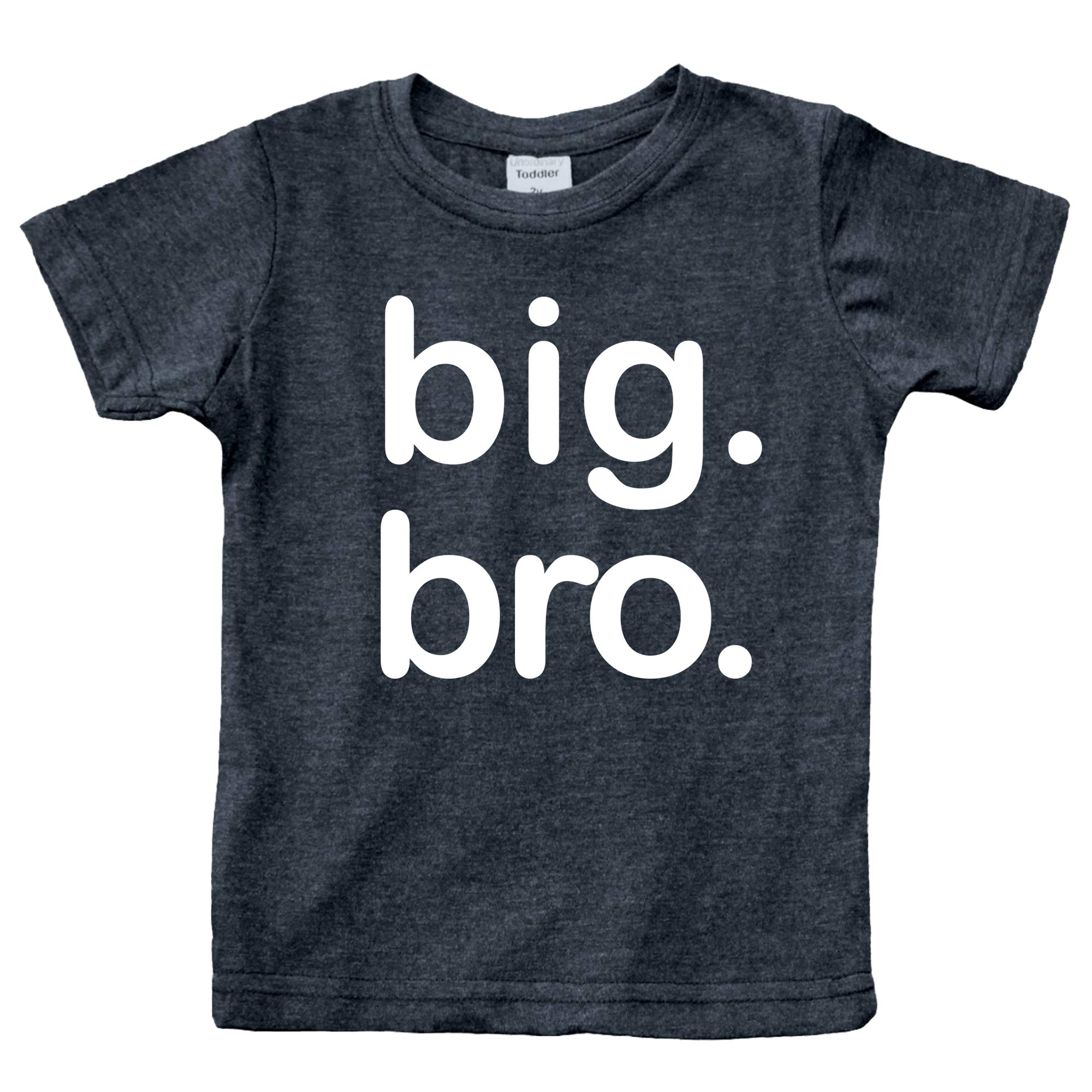 Big Brother Shirt, Big bro Shirt, Big Brother Announcement Shirt, Big Brother t Shirt Toddler (Charcoal Black, 18 Months)