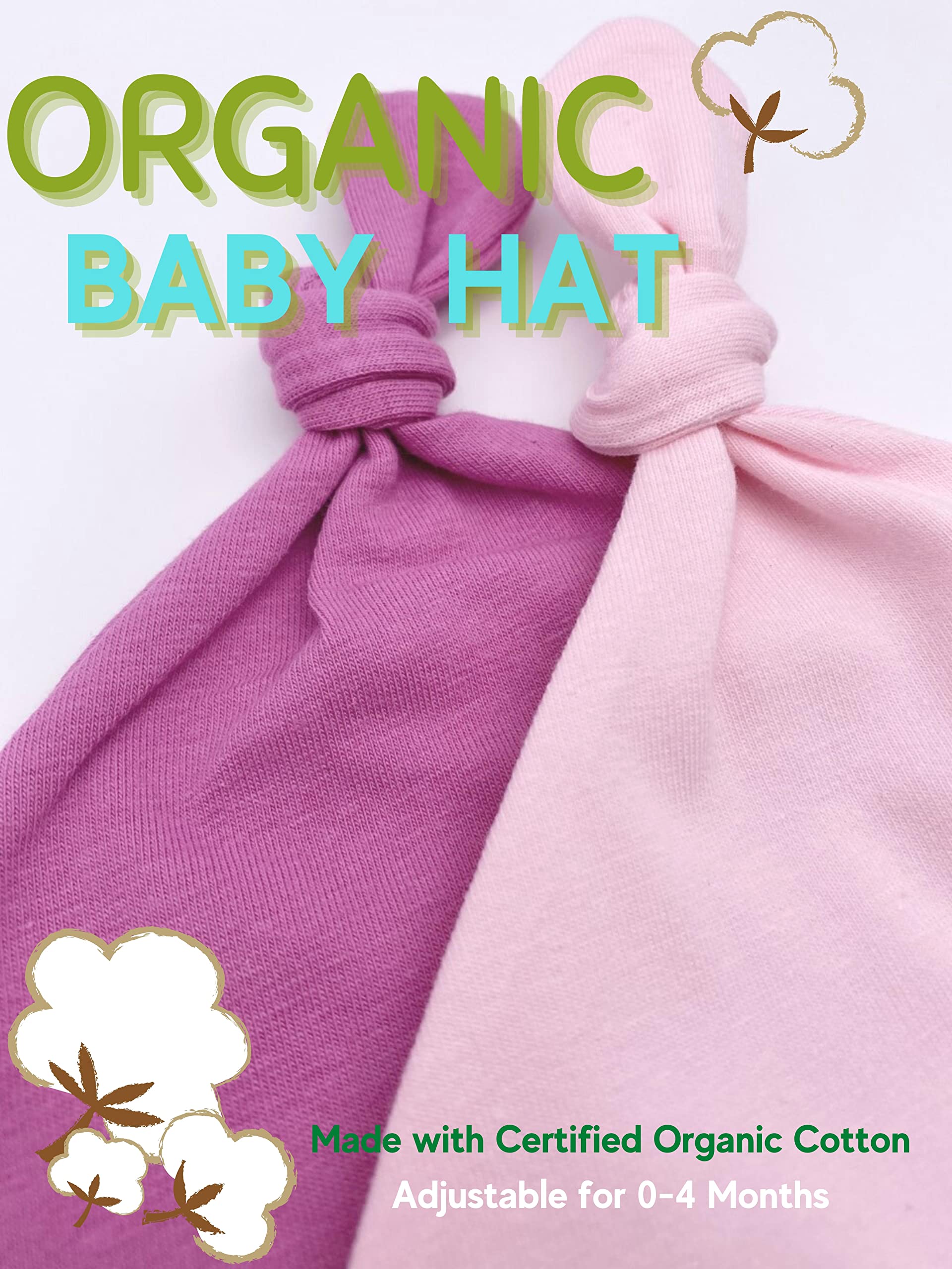 Organic Baby Hat for Boys/Girls/Newborns/Infant Hospital Hat (Pink/Rose)