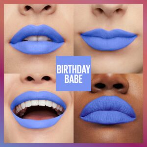 MAYBELLINE New York Super Stay Matte Ink Liquid Lipstick, Transfer-Proof, Long-Lasting, Limited-Edition Birthday-Cake-Scented Shades, Birthday Babe, 0.17 fl oz