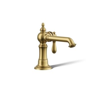 kohler k-72762-9m-2mb artifacts single handle bathroom sink faucet, 1.2 gpm, vibrant moderne brushed brass