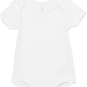 Amazon Essentials Unisex Babies' Cotton Stretch Jersey Short Sleeve Bodysuit (Previously Amazon Aware), Pack of 3, White, 12 Months