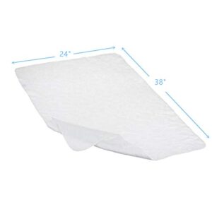 American Baby Company 2 Pack Waterproof Embossed Quilt-Like Flat Reusable Portable/Mini-Crib Size Protective Mattress Pad Cover for Babies, Adults and Pets, White 24" X 38"