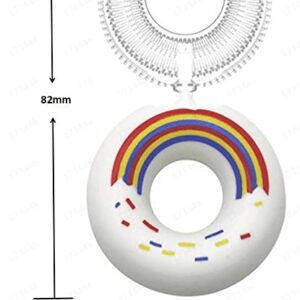 Aoyuexi Children's U-Shaped Toothbrush for 0-12 Years Old Kids - Dinosaur/Donut U Shape Whitening Massage Toothbrush Soft Silicone Brush Head, 360° Oral Teeth Cleaning Design for Toddlers (F)