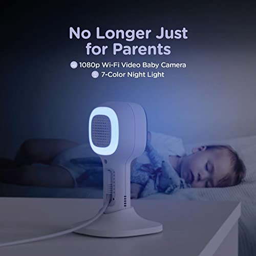 Hubble Connected Dream+ Non-Wearable, Smart Wi-Fi Enabled Baby Movement Monitor for Heart-Rate and Breathing Supervision, HD Baby Camera with Preloaded Soothing Sounds & White Noise - FSA/HSA Eligible