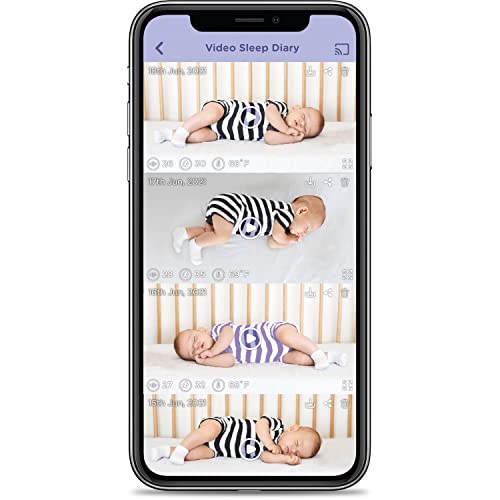 Hubble Connected Dream+ Non-Wearable, Smart Wi-Fi Enabled Baby Movement Monitor for Heart-Rate and Breathing Supervision, HD Baby Camera with Preloaded Soothing Sounds & White Noise - FSA/HSA Eligible