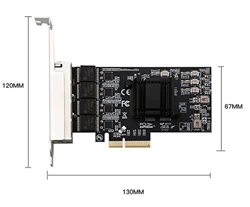 Quad-Port 2.5GBase-T PCIe Network Adapter RTL8125B 2500/1000/100Mbps PCI Express Gigabit Ethernet Card RJ45 LAN Controller Support PXE for Windows/Linux/MAC with Low Profile