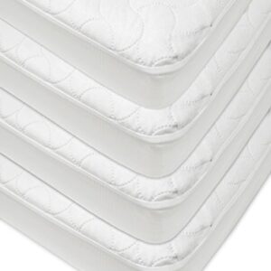 American Baby Company 4 Pack Waterproof Fitted Crib and Toddler Protective Mattress Pad Cover, White, for Boys and Girls