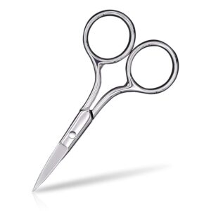 eyebrow scissors, small scissors for hair, eyebrows, nose hair, beard, eyelashes, cuticle. stainless steel fine straight tip nose hair scissors -asontao (1pcs eyebrow scissors)