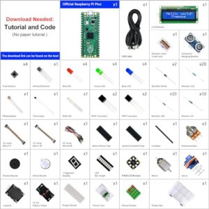 FREENOVE Super Starter Kit for Raspberry Pi Pico (Included), Dual-core Arm Cortex-M0+ Microcontroller, 588-Page Detailed Tutorial, 177 Items, 94 Projects, Python C Java Code