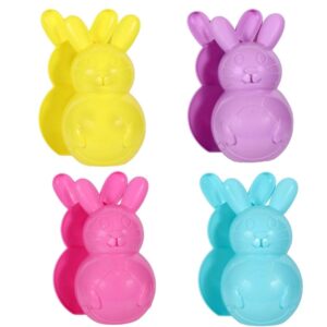 easter bunny fillable container bunny shaped 10 inches (4pcs) set of 4 colors blue yellow pink & purple perfect for easter spring basket fillers easter eggs hunt basket stuffers