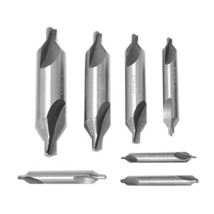 saihisday 7pcs center drill bits set m2 hss centering starter drill bit 60-degree countersink tools for lathe metalworking