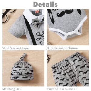 Aalizzwell Newborn Infant Baby Boys Clothes Outfit Have Arrived Short Sleeve for Spring Clothing Summer 0-3 Months Gray