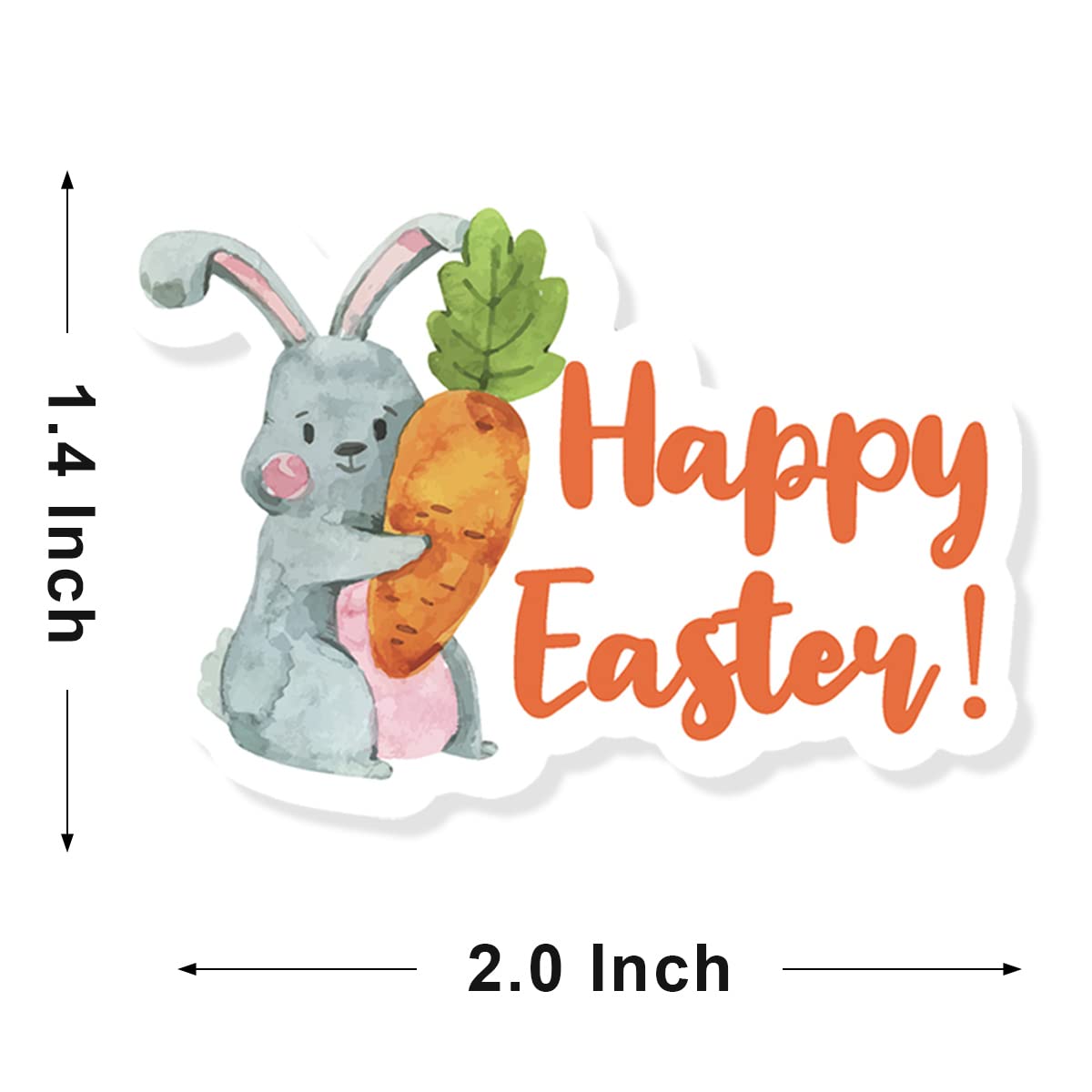 360 PCS Easter Bunny Stickers 4 Design,Cute Small Business Envelopes Stickers for Handmade Goods/Bags Business Packages,Easter Day Theme Small Shop Business Stickers for Envelopes Seals -Carrot