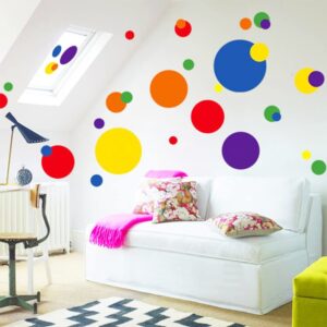 children diy fantastic colorful polka dots wall decals kids room decor playroom wall stickers nursery fun wall decals for baby(264pcs)