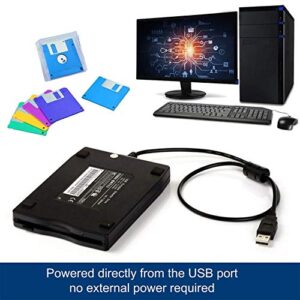 Tatoonly Superjiuex 3.5 inch 1.44MB FDD Black USB Portable External Interface Floppy Disk FDD External USB Floppy Drive for Laptop