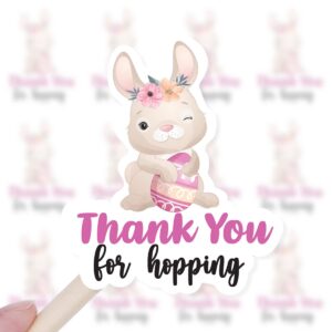 thank you for hopping 200 piece easter bunny stickers,cute business envelopes stickers for handmade goods/small business packages,easter theme small shop business stickers for envelopes seals