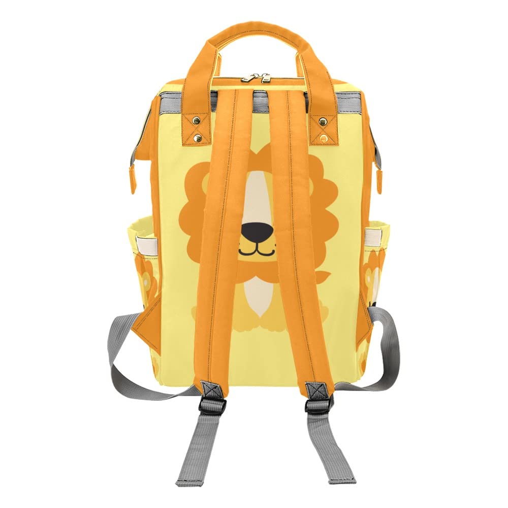 Lion Personalized Diaper Bag Backpack Tote with Name,Custom Travel Nappy Mommy Bag Backpack