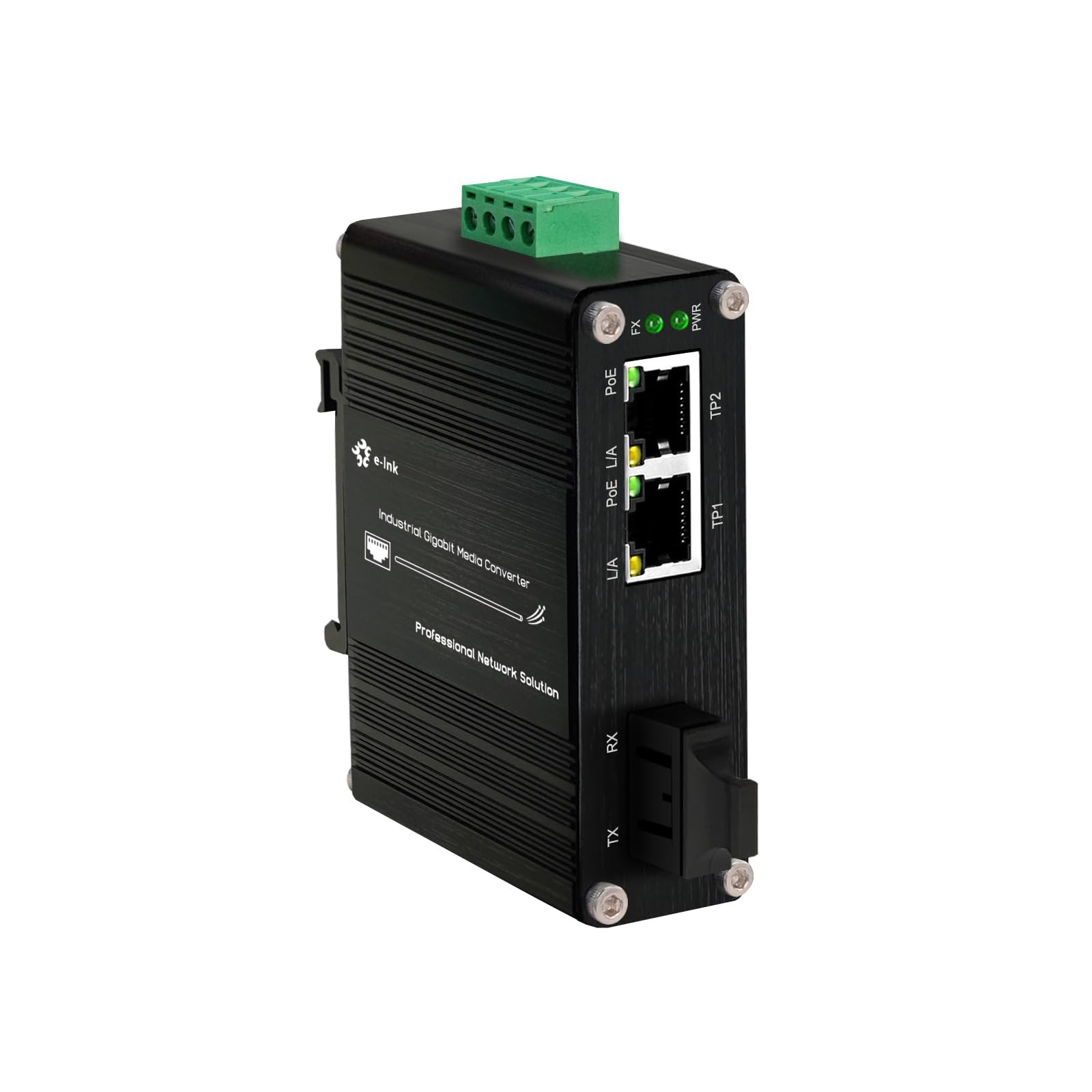 Steloproad Industrial 2 Port Gigabit Multi-Mode Fiber Media Converter Power Over Ethernet Hardened 2 10/100/1000Base-TX PoE Optical Transceiver 802.3af/at 100/1000M SC Transmission Max 550m …