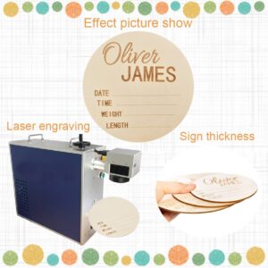 Baby Newborn Custom Announcement Sign, Wooden Birth Announcement Sign for Hospital Baby Name And Birth Details, Fingerprint Footprints Can be Left on The Baby Announcement Sign Back(4-6 inches)