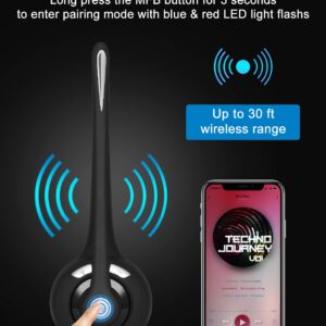 Trucker Bluetooth Headset with Microphone, Noise Cancelling Wireless Headsets with Mic, 13Hrs Talk Time, Mute Function, Handsfree Single-Sided Headset for Cell Phone, Call Center, Truck Driver, Office