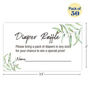 FARHTINANFX Diaper Raffle Tickets for Baby Shower 3.5" x 2" with Name Line, for Girl or Boy Baby Shower Invitations, Baby Shower Games(50 Pack)