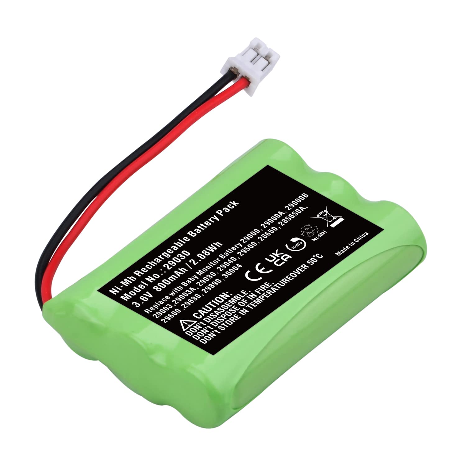 PowerTrust 3.6V 800mAh 29030 Ni-MH Battery for Summer Infant Baby Monitor 29000,29000A.29000B 29003,29003A,29030,29040,29500 28650,285650A 29600,29630,29890,36004