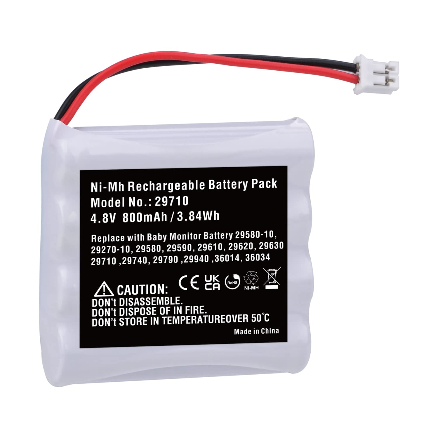 PowerTrust Ni-MH 4.8V 800mAh Battery for Summer Infant Wide View Baby Monitor Battery 29580-10 29270-10 29580 29590 29610 29620