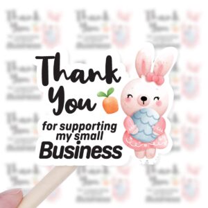 thank you for supporting 200 piece easter bunny rabbit stickers,cute business envelopes stickers for handmade goods/small business packages,easter theme small shop business stickers for envelopes seals